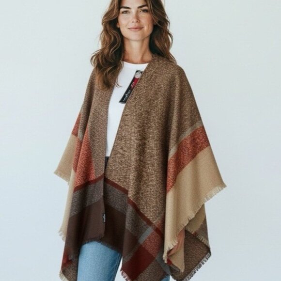 Fraas | Sweaters | Nwt Fraas Shawl Wrap Open Ruana Poncho Oversized ...